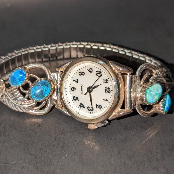 Accessories | Sterling Silver And Opal Watch Band With Watch | Poshmark